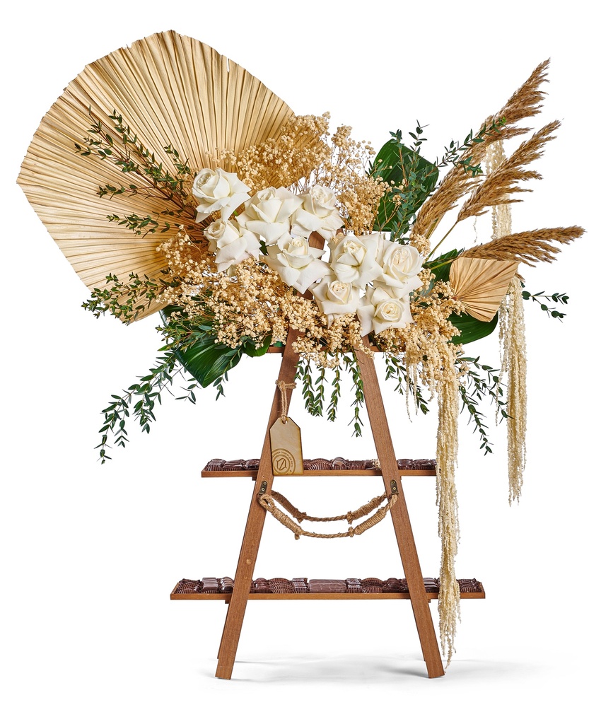 Floral Ladder Lg | Chocolate Decor